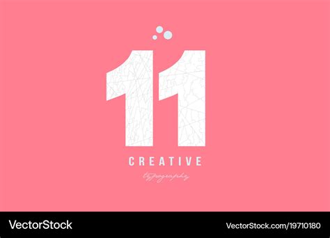 11 Pink White Number Logo Icon Design Royalty Free Vector