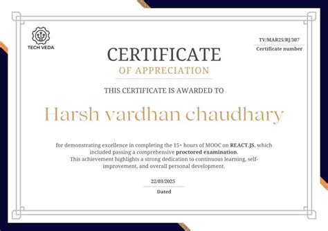 Reactjs Webdevelopment Learning Certification Techveda Harsh Vardhan Chaudhary