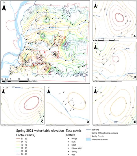 Spring 2021 Water Table Map Gray Lines Represent Original Contours Download Scientific Diagram