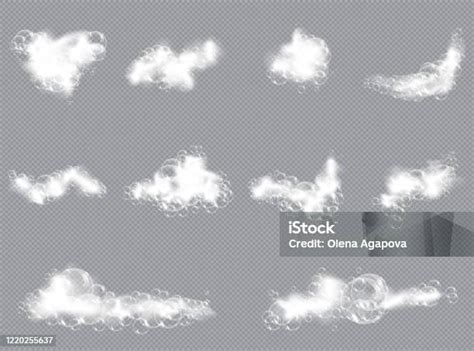 투명 한 배경에 거품 격리 벡터 그림 목욕 거품 비누입니다 샴푸 와 비누 거품 거품 벡터 일러스트 의 집합 3차원 형태에 대한 스톡 벡터 아트 및 기타 이미지 Istock