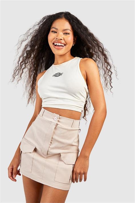 Stretch Cargo Mini Skirt Boohoo Uk