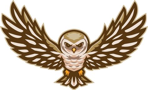 Cartoon Funny Barn Owl Flying 20004753 Vector Art At Vecteezy