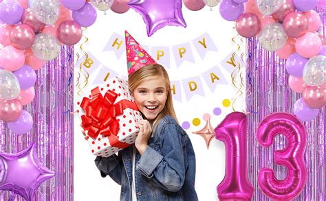 13th Birthday Decorations For Girls Pink Purple Happy