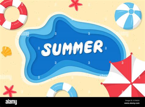 Summer Background Paper Style Summer Background On The Sea With