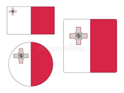 Malta Flag In Official Colors And With Aspect Ratio Of 2 3 Stock Vector