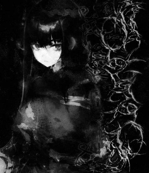 Safebooru 1girl Abstract Abstract Background Black Background Black