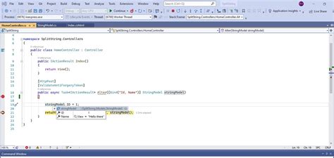 C Values From Model Not Being Passed Back To View Net Stack