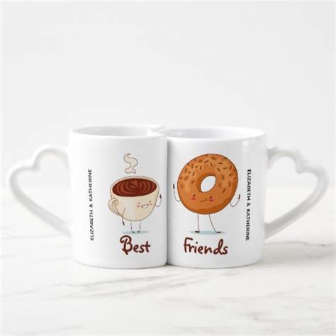 Cute Personalized Best Friends Bff Coffee Mug Set Zazzle