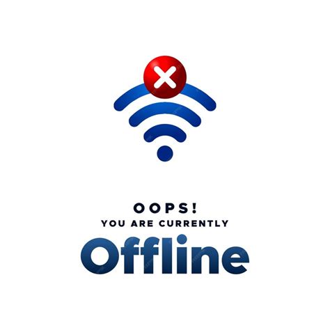 Premium Vector Offline Warning Design For Browser
