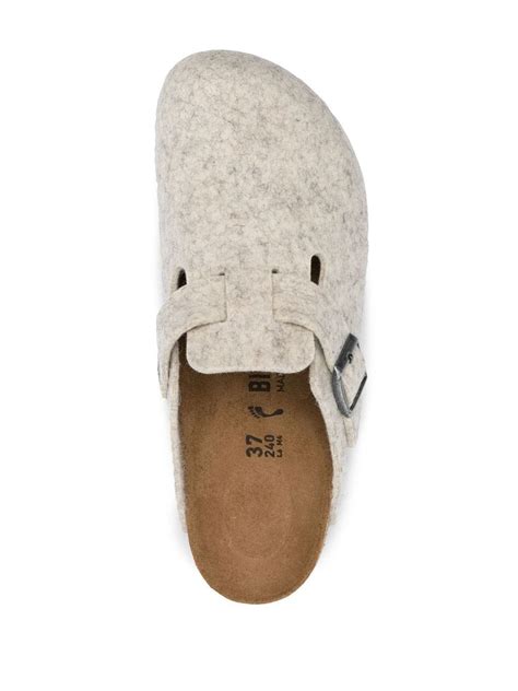 Birkenstock Boston Wool Felt Clogs In Nude Modesens