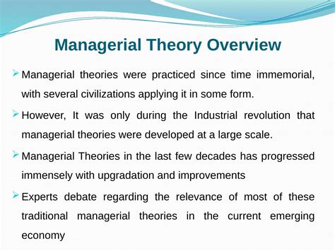 Management Theories Timeline And Relevance Analysis