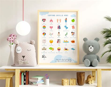 Alphabet Printable Coping Skills Poster Abc Coping Skills Grounding