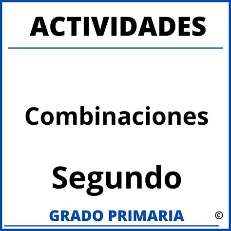 Actividades De Combinaciones Para Segundo Grado