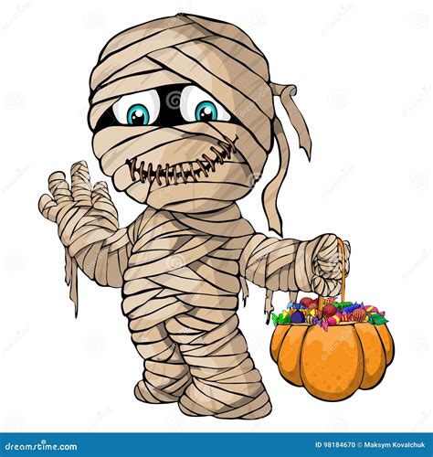 Vector Isolated Illustration Of A Merry Mummy For Halloween Stock Vector Illustration Of