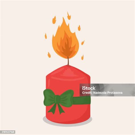 녹색 활 벡터 일러스트 레이 션과 크리스마스 촛불 스톡 일러스트 엽서 배너 디자인 크리스마스와 새해의 그림입니다 12월에 대한 스톡 벡터 아트 및 기타 이미지 Istock