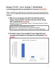 Lab 9 Ecology 1 Spring 22 Skill Building Assignment 2 Pdf Biology
