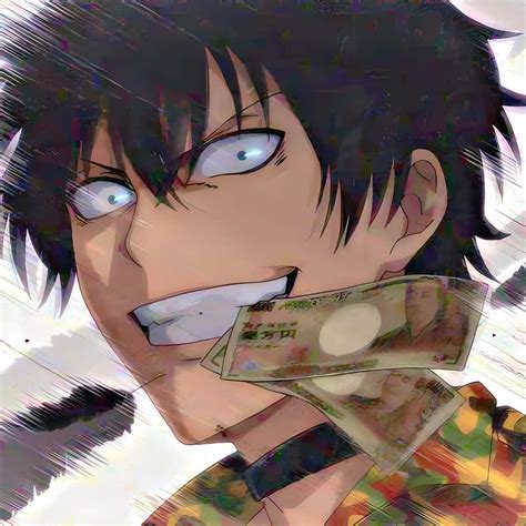 Download Intense Anime Character Money Bite Wallpaper