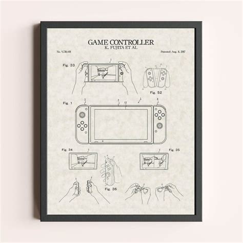 Nintendo Switch Patent Art Etsy