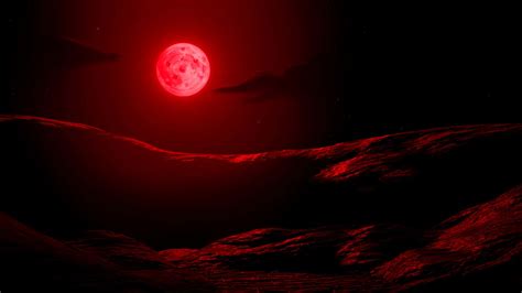 Download Anime Red Moon Scene Wallpaper