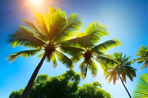 Premium Ai Image Palm Trees On A Sunny Day