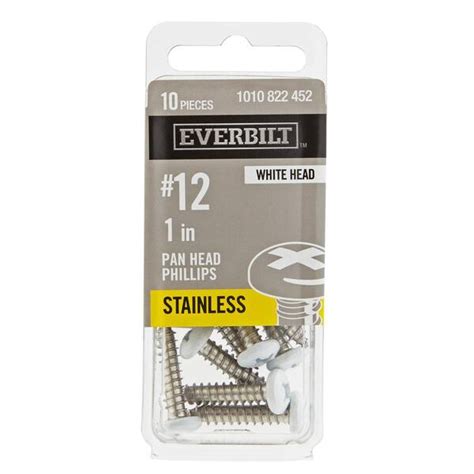 Everbilt 14 In X 1 In White Stainless Steel Phillips Pan Head
