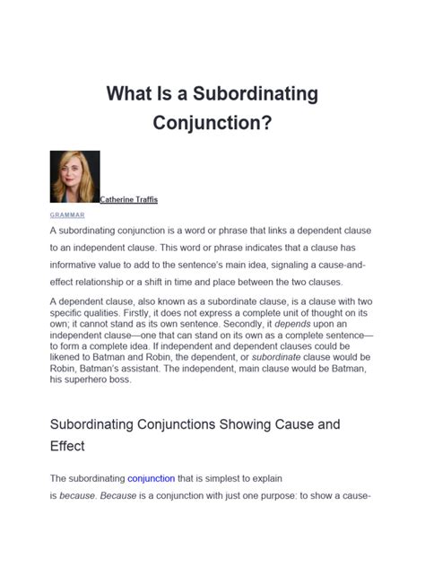What Is A Subordinating Conjunction Download Free Pdf Clause Sentence Linguistics