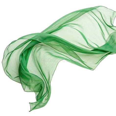 Flying Green Silk Fabric Isolated On White Background Stock Illustration Illustration Of