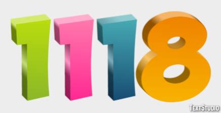 1118 Text Effect and Logo Design Number