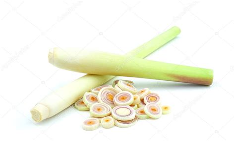 hierba de limón sobre fondo blanco comida vegetal Hierba para el uso de una producción