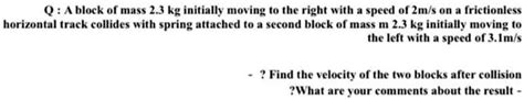 Solved Q A Block Of Mass 2 Kg Initially Moving To The Right With