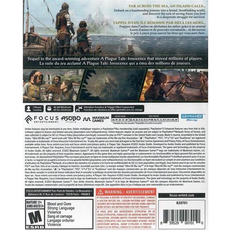 A Plague Tale Requiem Ps Novo Jogo Mídia Física Arena Games Loja Geek