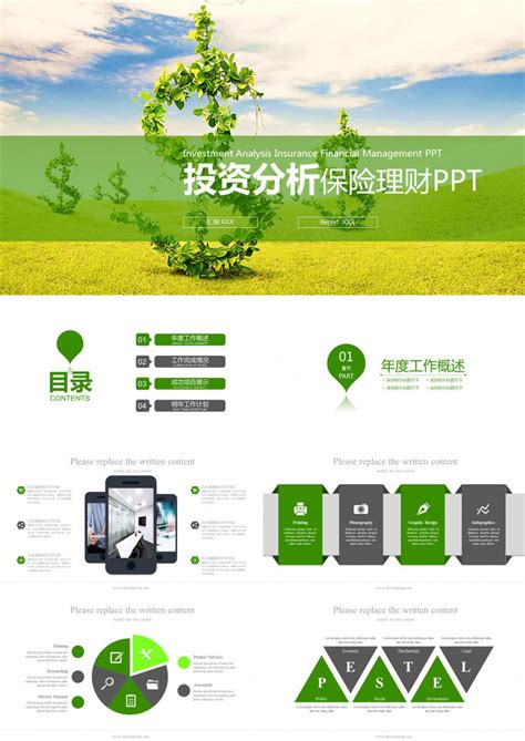 投资分析保险理财模版ppt模板下载熊猫办公
