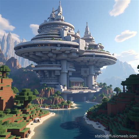 Small Minecraft Build With Rectangular Extrusions Stable Diffusion Online