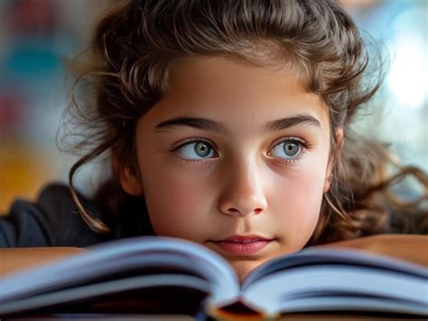 Girl Reading A Book Girl Reading A Book Premium Ai Generated Image