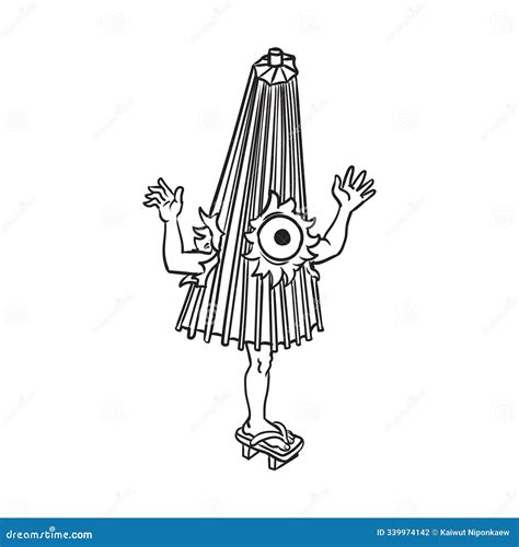 Kasa Obake Haunted Umbrella Stock Vector Illustration Of Folklore