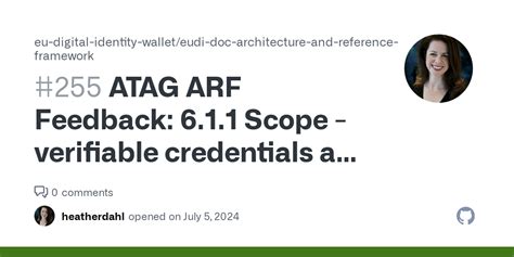 ATAG ARF Feedback 6 1 1 Scope Verifiable Credentials As The