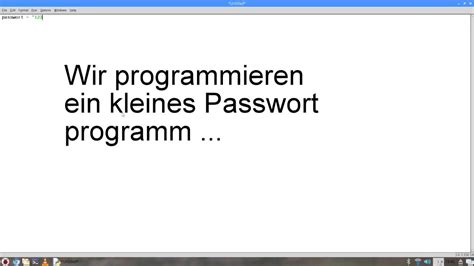 Python Passwort Programm Auf Dem Raspberry Pi Youtube