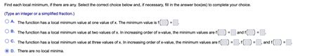 solved a identify the function s local extreme values in