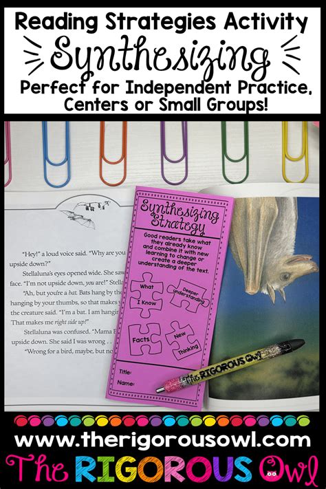 Synthesizing Reading Comprehension Strategy Ideas And Activities The Rigorous Owl