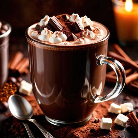 Hot Chocolate Rich Cocoa Chocolate Milk Beverage Drink Premium Ai