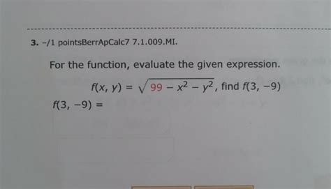 Solved 3 1 Pointsberrapcalc7 71009mi For The