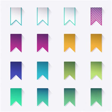 Premium Vector Modern Bookmark Icon Set