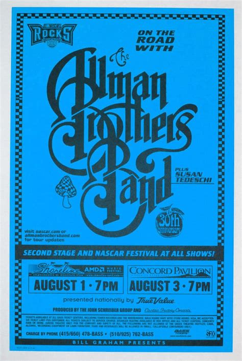 Allman Brothers Band Poster 1999 Aug 1 Shoreline Amphitheatre Allman