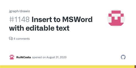 Insert To Msword With Editable Text Issue Jgraph Drawio Github