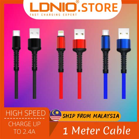 100 Genuine Ldnio Ls63 2 4a Fast Charging Toughness Data Sync Cable Ls 63 Type C 5a Christmas