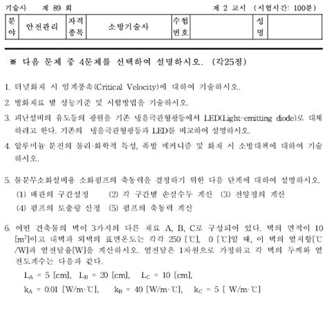비앤피랩 정보통신기술 B P Lab 소방기술사 89회 기출문제