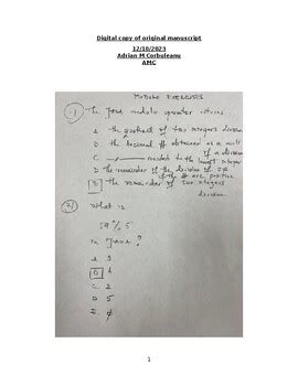 Original Manuscript Contract JAVA Modulo Operator High School