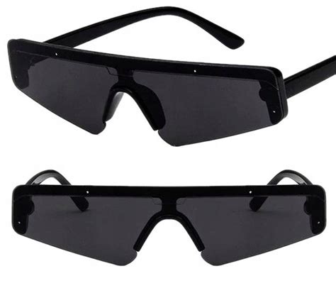 Czarne Przeciwsłoneczne Okulary Prostokątne Retro Edibazzar Moda