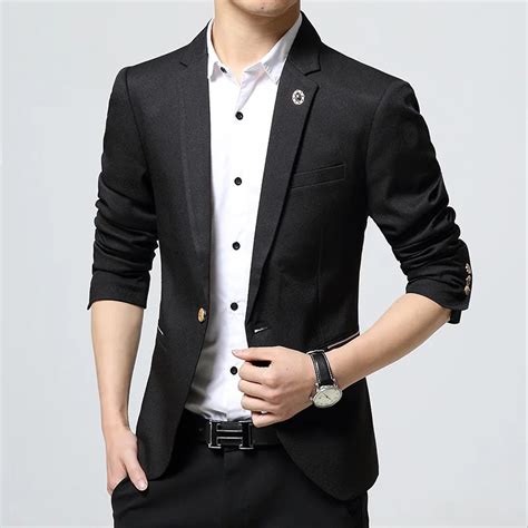 New Fashion Korean Casual Men Blazer Slim Fit Slim Male Jacket Cotton