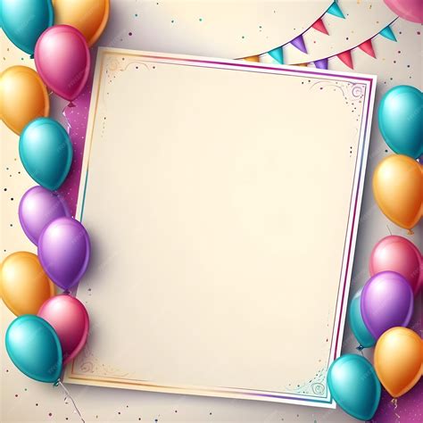 рамка приглашения на вечеринку дня рождения вертикальный фон пустое место для копирования текста
